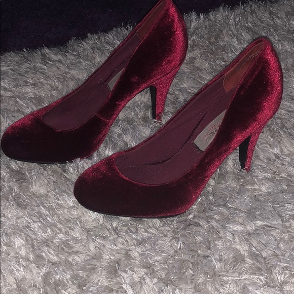 Shoes | Red Velvet Heels | Poshmark
